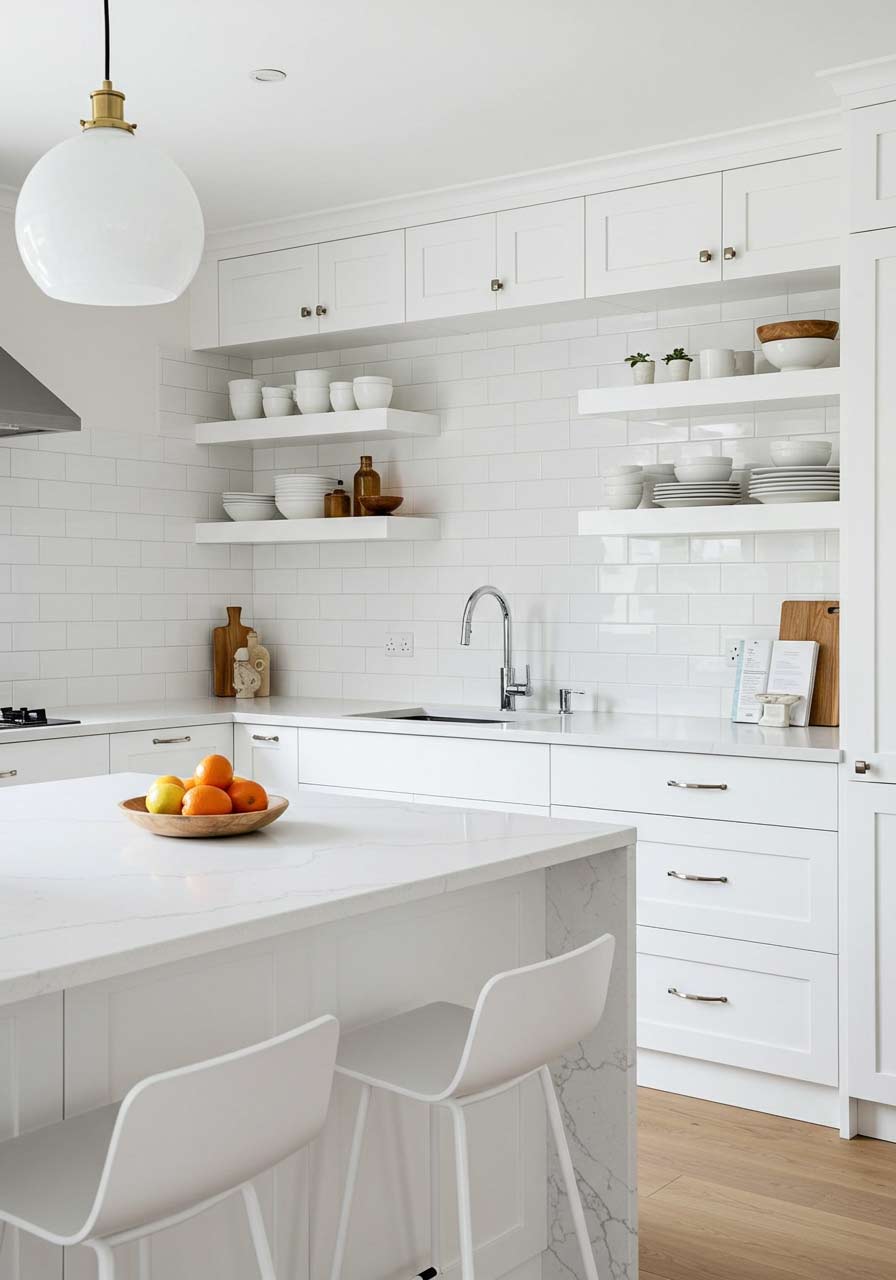 10 Gorgeous Kitchens Featuring White Quartz Countertops with White ...
